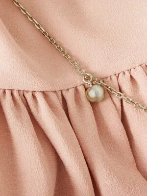 Chloé Embellished Organic Silk-mousseline Camisole - Pink