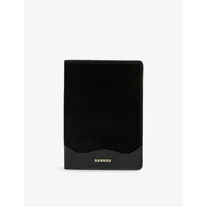 Sandro Logo-embossed Leather Passport Case - Black