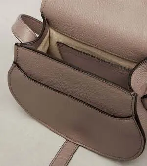 Chloé Marcie Small Leather Crossbody Bag - Grey
