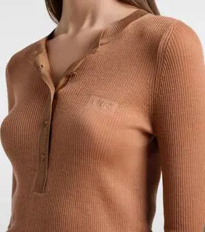 Chloé Wool Henley Shirt - Beige