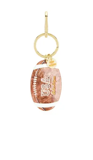 SOLAR ECLIPSE Hand-Painted Vintage Football Bag Charm Brown