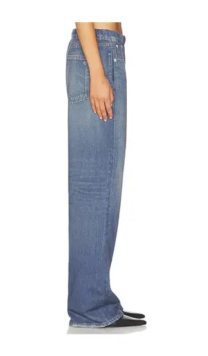Rag & Bone Rb Miramar Fleece Wide Leg Jeans - Navy