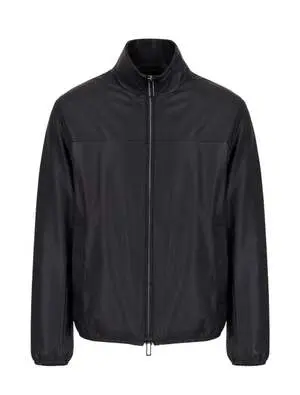Emporio Armani Emporio Armani Leather Jacket - Blue
