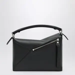 Loewe Small Puzzle Edge Bag In Leather - Black