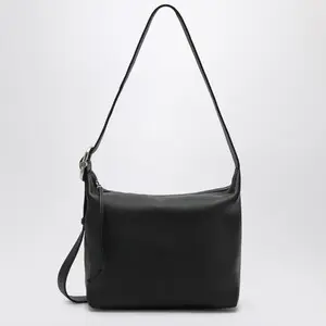 Loewe Loop Hobo Bag In Grained Leather - Black