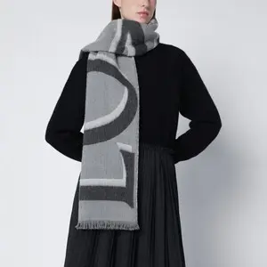 Loewe Gray Wool And Cashmere Scarf