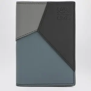 Loewe Bifold Puzzle Cardholder In Asphalt Gray/blue - Grey