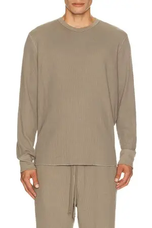 SKIMS Waffle Long Sleeve Top - Mink