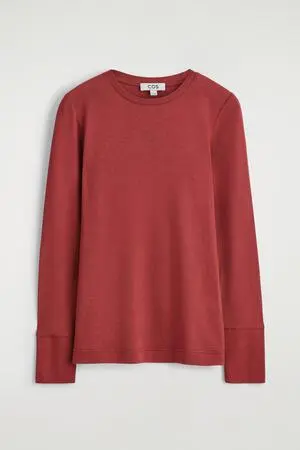 Cos Cotton Jersey Long-sleeved Top - Red