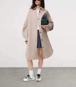 Loewe Wool-cashmere Collared Coat - Beige