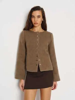 REFORMATION Lucia Wool Jacket - Brown