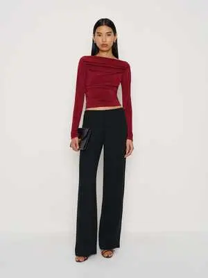 Women's Crossover Top and Wide Leg Pant Sets