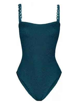 PARAMIDONNA Scarlett Chain-straps One-piece Swimsuit - Blue