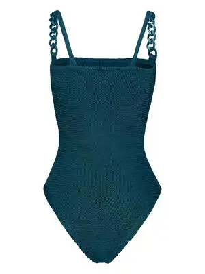 PARAMIDONNA Scarlett Chain-straps One-piece Swimsuit - Blue