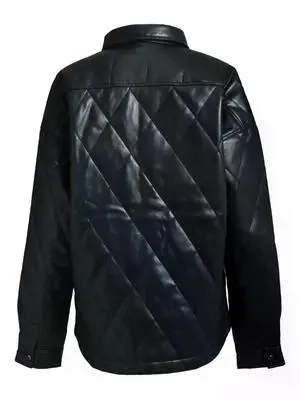 BREATH Quilted-pattern Leather Shirt