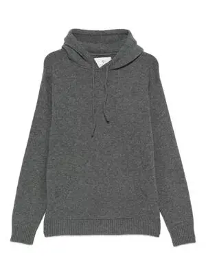 SEVEN GAUGE Ribbed-pocket Knit Hoodie - Grey