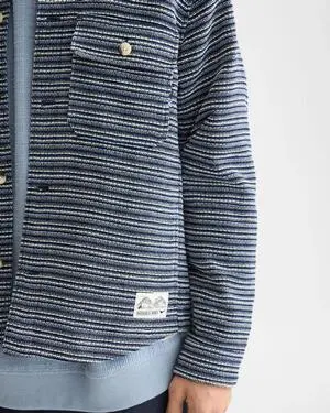 Scotch & Soda Apos;s Structured Stripe Overshirt - Blue Strip