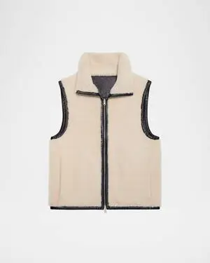 Helmut Lang Reversible Shearling Vest - Cremello