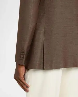 Dunhill Silk Hopsack Shawl Collar Sport Coat - Brown