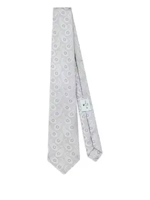 Etro Jacquard Paisley Motif Neck Tie - Grey
