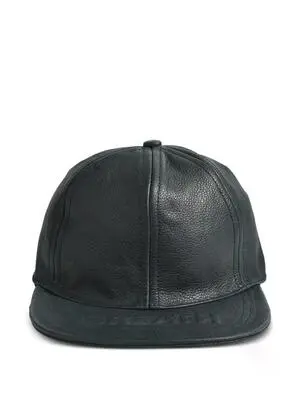 BREATH Logo-embossed Leather Baseball Cap - Black