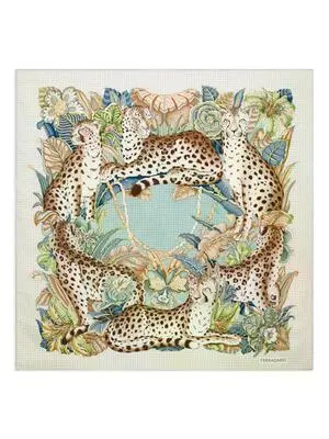 FERRAGAMO Cheetah-print Silk Scarf - Neutrals