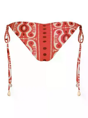 Johanna Ortiz Sagrado Printed Bikini Bottom - Red