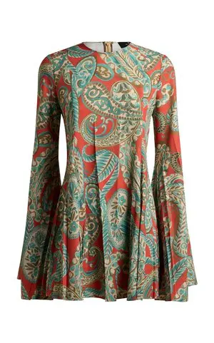 Etro Printed Flared-sleeve Mini Dress