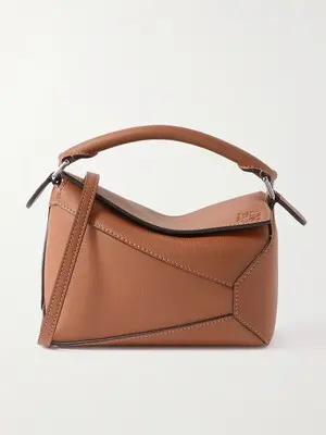 Loewe Puzzle Edge Mini Textured-leather Shoulder Bag - Brown