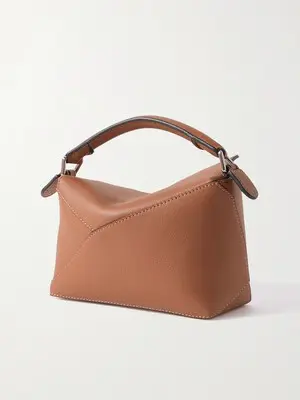 Loewe Puzzle Edge Mini Textured-leather Shoulder Bag - Brown