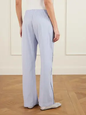 Sporty & Rich Striped Cotton-poplin Pajama Pants