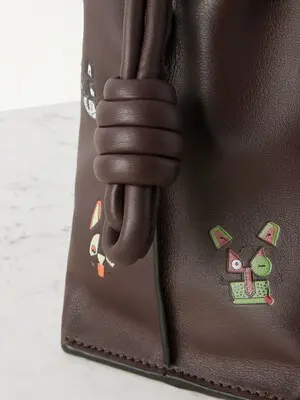 Loewe Louis Wain Flamenco Cats Mini Printed Leather Clutch - Brown