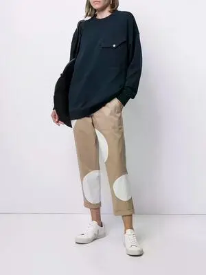 PORTS V Spot-print Cropped Trousers