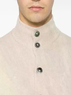 DELLA CIANA Buttoned Cardigan With High Neck And Pockets
