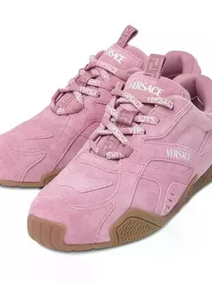 Versace Galaxia Suede Lace-up Trainers - Pink
