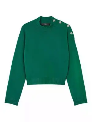 Versace Wool And Cashmere Blend Mock Neck Sweater With Medusa Hardware