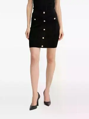MARCIANO Button-detail Ribbed Mini Skirt