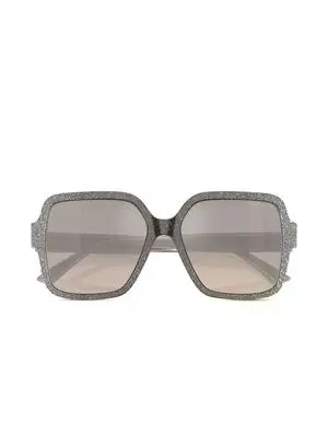 JIMMY CHOO Square Frame Glitter Sunglasses