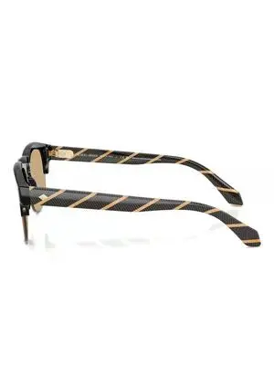 Giorgio Armani Striped-frame Half-rim Sunglasses