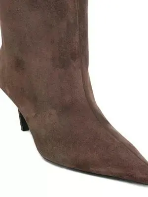Amina Muaddi Pointed-toe Stiletto-heel Boots - Brown