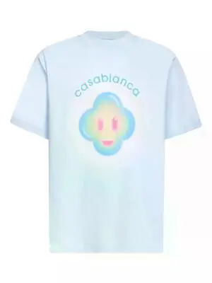 Casablanca Airbrush Smiley Logo T-shirt - Blue