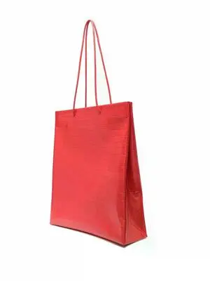 Medea Crocodile Effect Leather Tote - Red