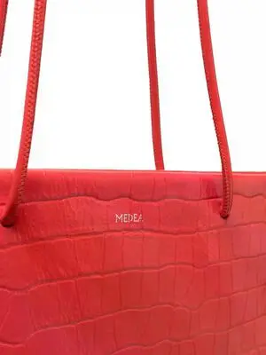 Medea Crocodile Effect Leather Tote - Red
