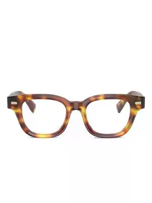 Brunello Cucinelli Tortoiseshell Square Frame Glasses - Brown