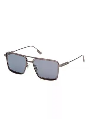 Zegna Square Pilot Sunglasses - Brown