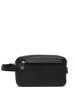 Mulberry Double Zip Leather Wash Bag - Black