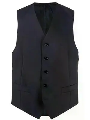 DELL'OGLIO V-neck Single-breasted Waistcoat