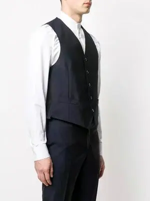 DELL'OGLIO V-neck Single-breasted Waistcoat