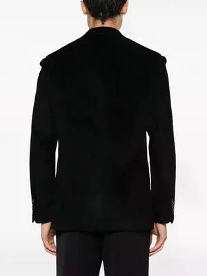 LARDINI Single-breasted Corduroy Blazer - Black