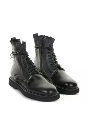 LORENA PAGGI Leather Lace-up Ankle Boots